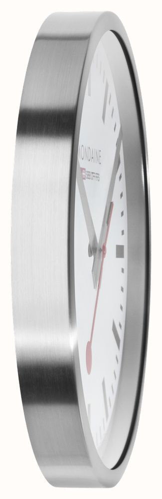 Mondaine SBB Wall Clock (40 Cm) White Dial / Silver-Tone Aluminium Case ...