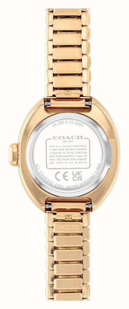 Coach Women's Sammy (22.5mm) White Logo Dial / Gold-Tone Stainless ...