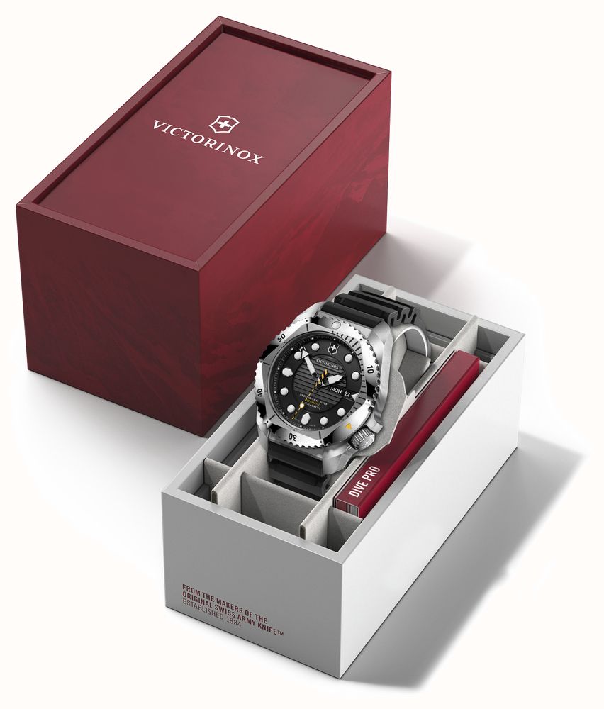 Victorinox Dive Pro Automatic (43mm) Black Dial / Black Rubber Strap ...