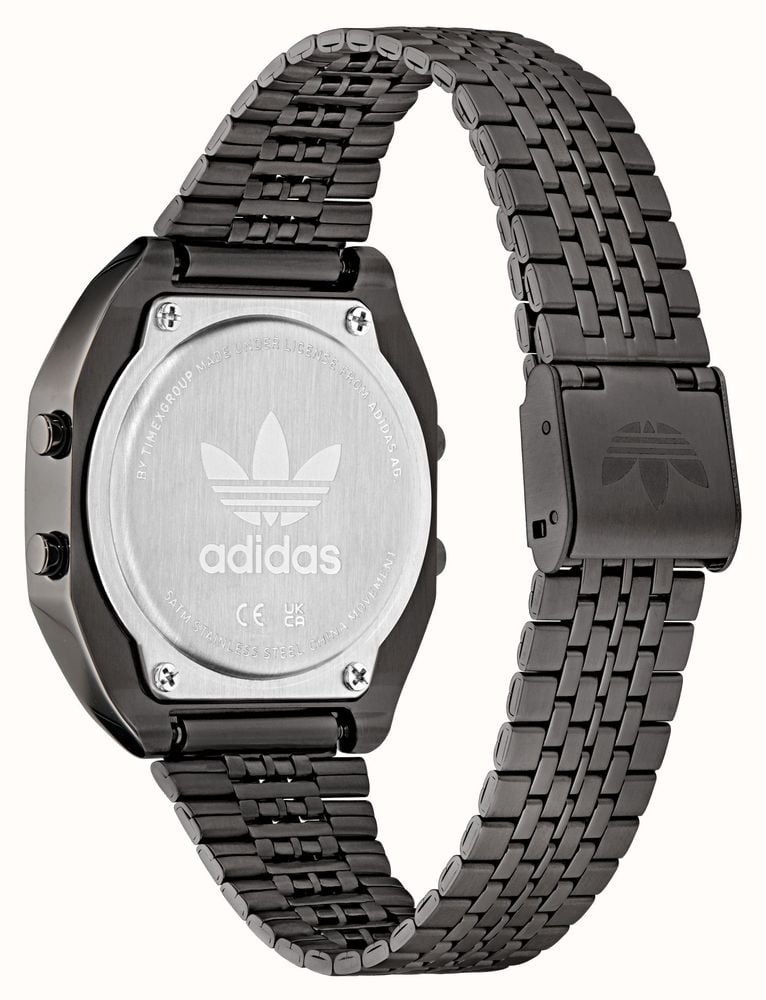 Adidas DIGITAL TWO (36mm) Blue Edge Digital Dial / Black Stainless ...