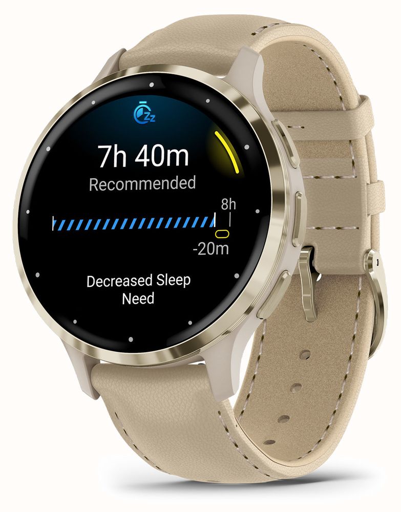 Garmin Venu 3S (41mm) Soft Gold Stainless Steel Bezel / French Grey ...