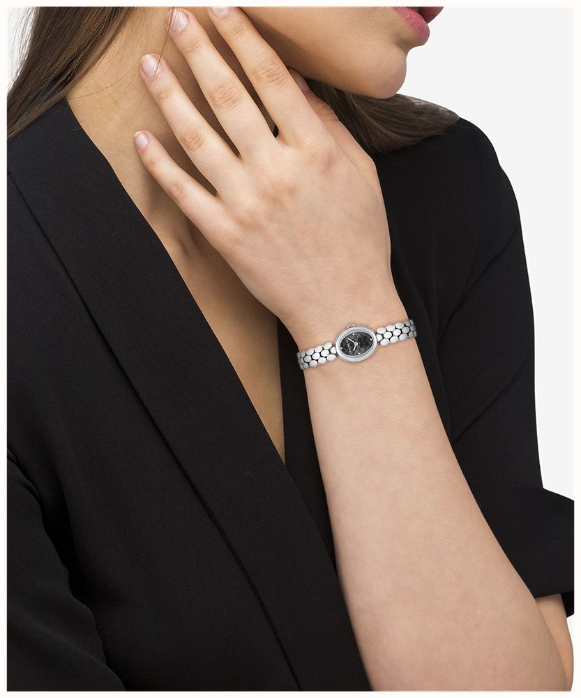 Coach Women's Sammy (22mm) Black Logo Dial / Stainless Steel Bracelet ...