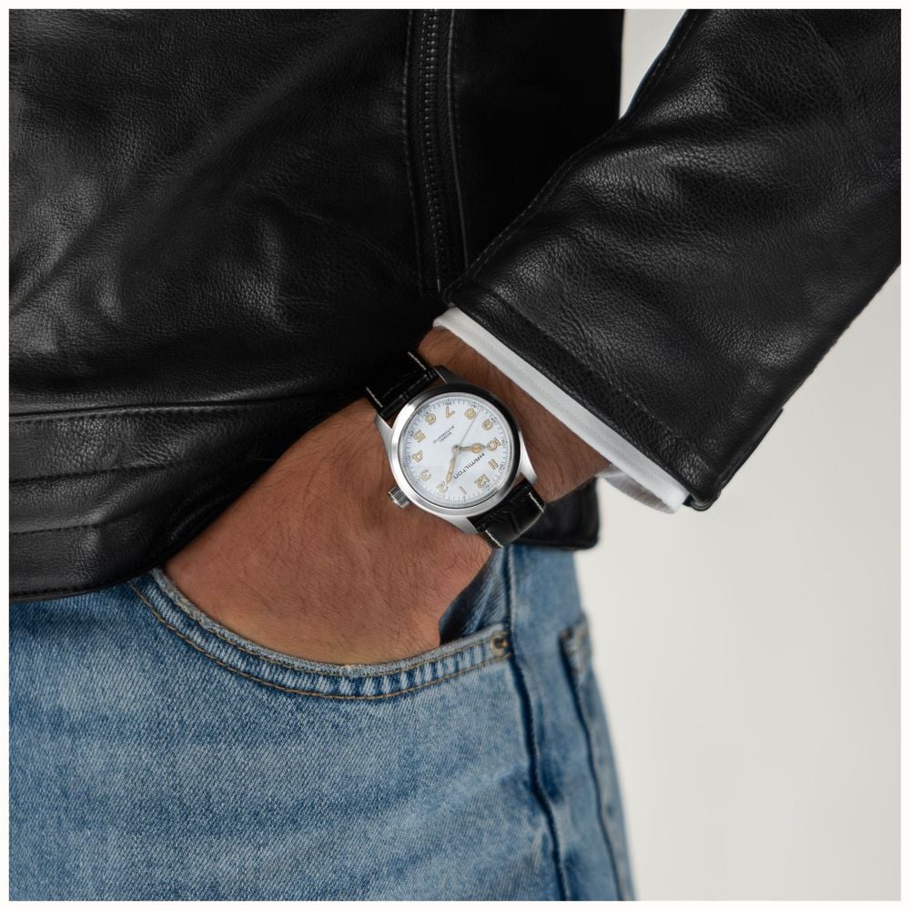 Hamilton Khaki Field Murph Automatic (38mm) White Dial / Black Leather ...