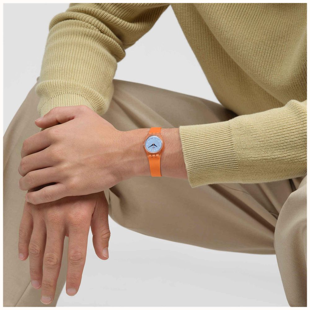 Swatch VIEW FROM A MESA (25mm) Blue Dial / Orange Silicone Strap LO116 ...