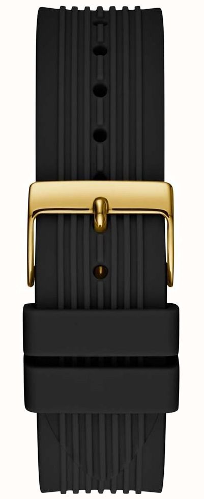 Guess | Women's Athena | Black Rubber Strap | Gold Dial | GW0030L2 ...