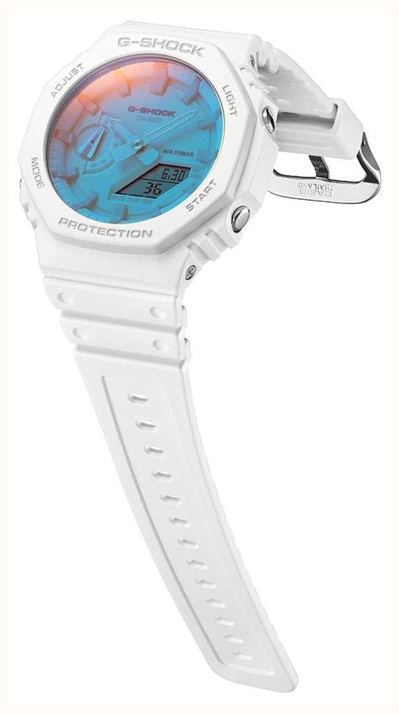 Casio G-Shock Beach Time Lapse (45.4mm) Blue Red Dial / White Resin ...