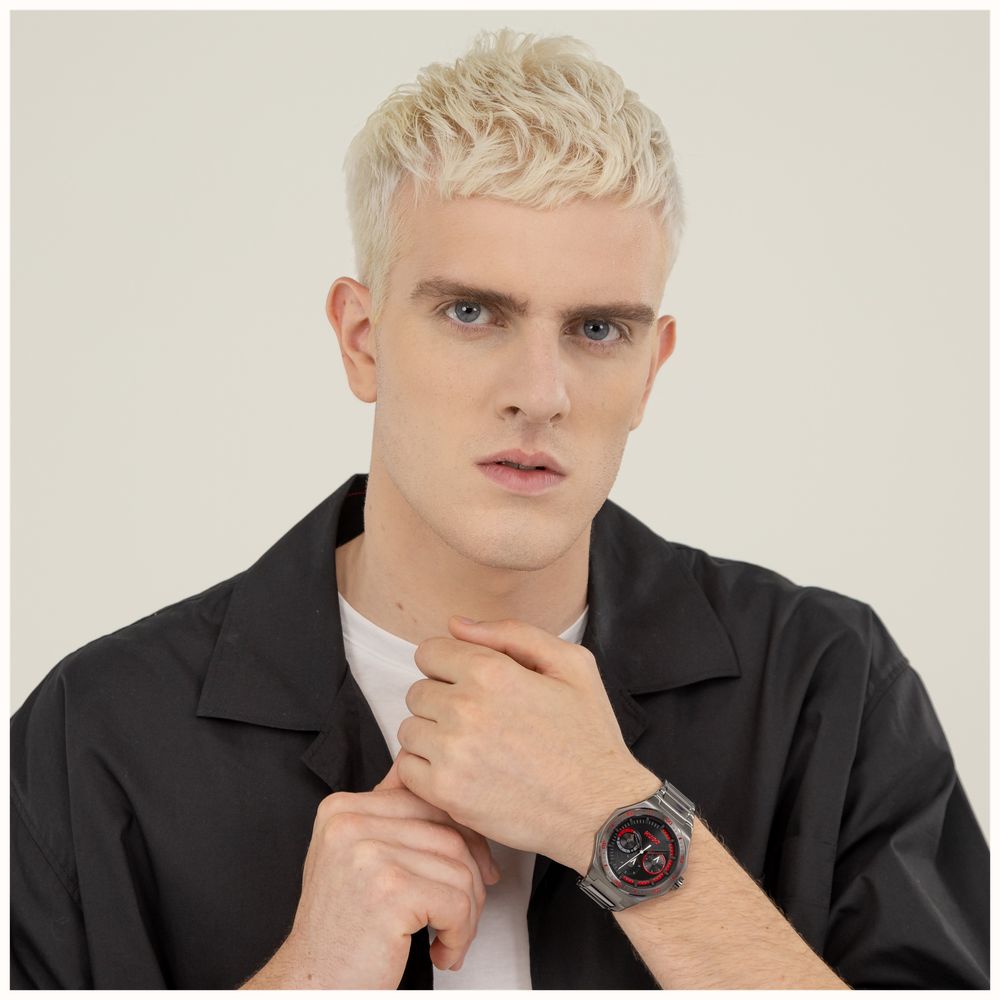 HUGO #GRAIL SPORT Multifunction (44mm) Black Dial / Black PVD Stainless ...