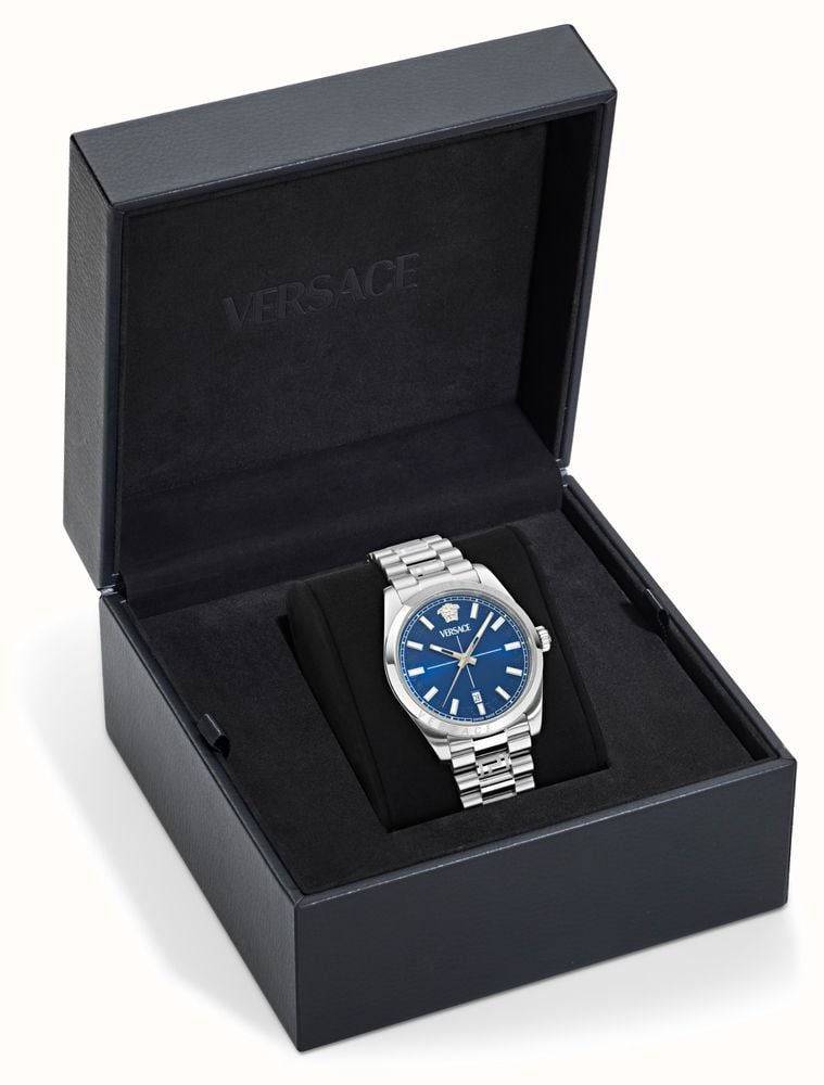 Versace MILLENIUM Quartz (40mm) Blue Dial / Stainless Steel Bracelet ...