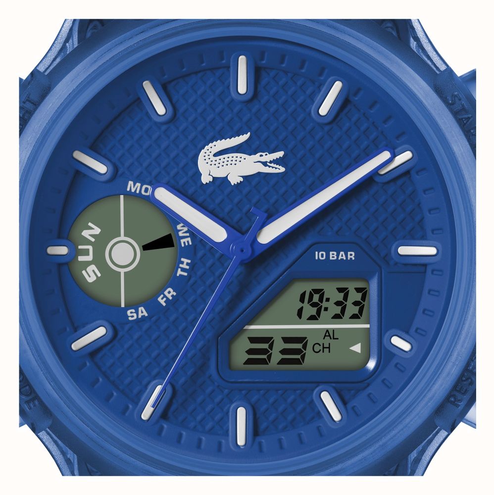 Lacoste LC33 Dual-Display Multifunction (45mm) Textured Blue Dial ...