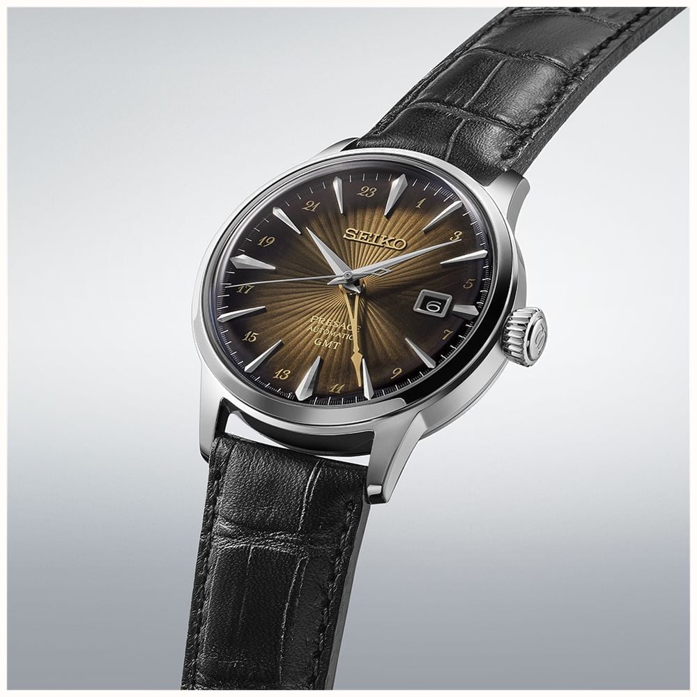 Seiko Presage ‘Rusty Nail’ Cocktail Time GMT (40.5mm) Brown Dial ...