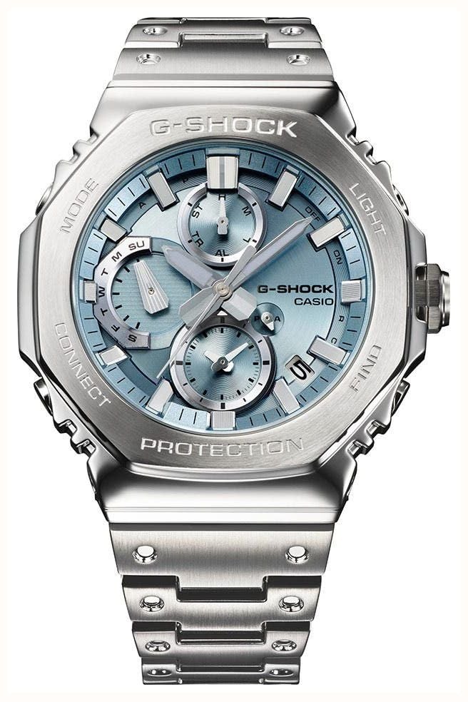 Casio G-Shock Full Metal Chronograph (46.3mm) Ice Blue Dial / Stainless ...