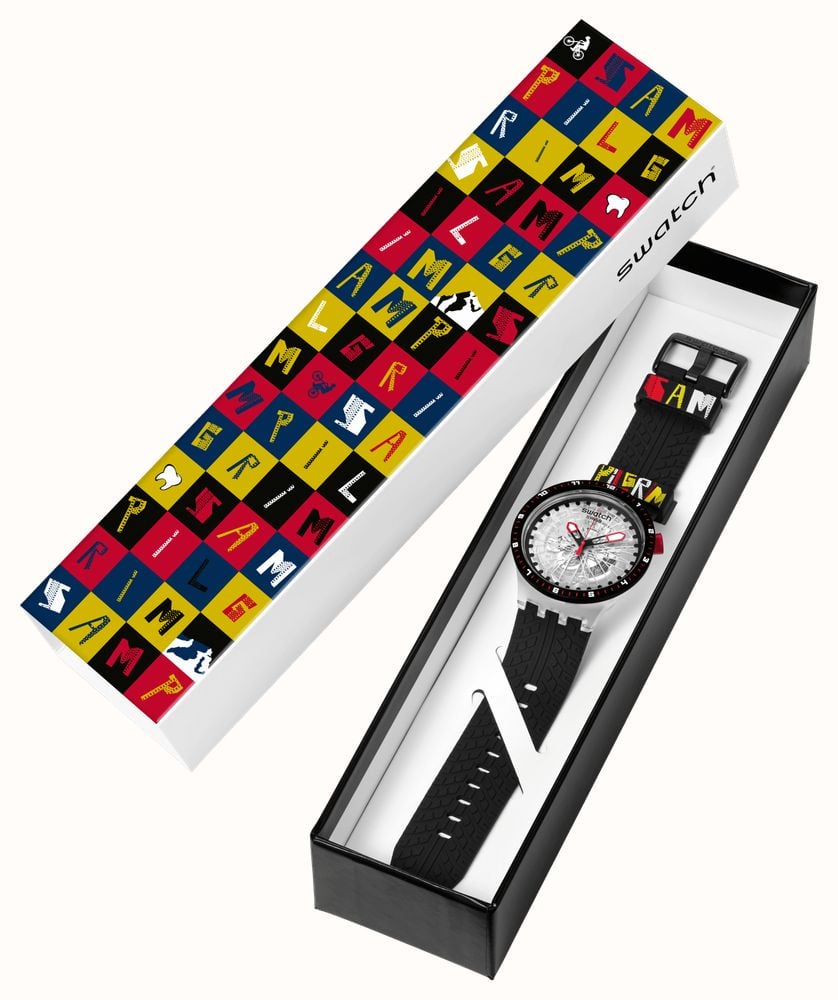 Swatch THE PILGRIM - TREAD ON IT (47mm) Transparent Dial / Black ...