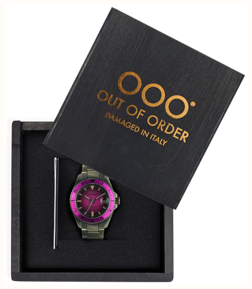 Out Of Order MAGENTA AUTOMATICO QUARANTA (40mm) Sunburnt Pink Dial ...