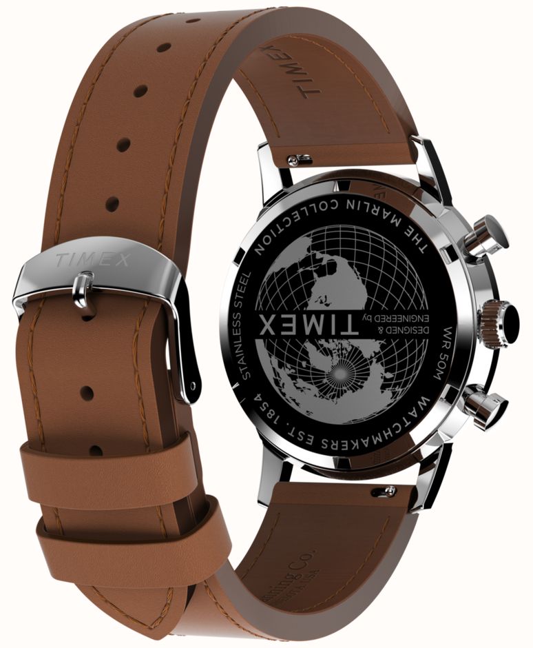 Timex Marlin Chronograph Tachymeter (40mm) Green Dial / Tan ...