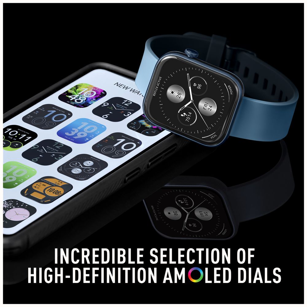 Reflex Active Series 40 Amoled Smart Calling Watch (36mm) Blue Silicone ...