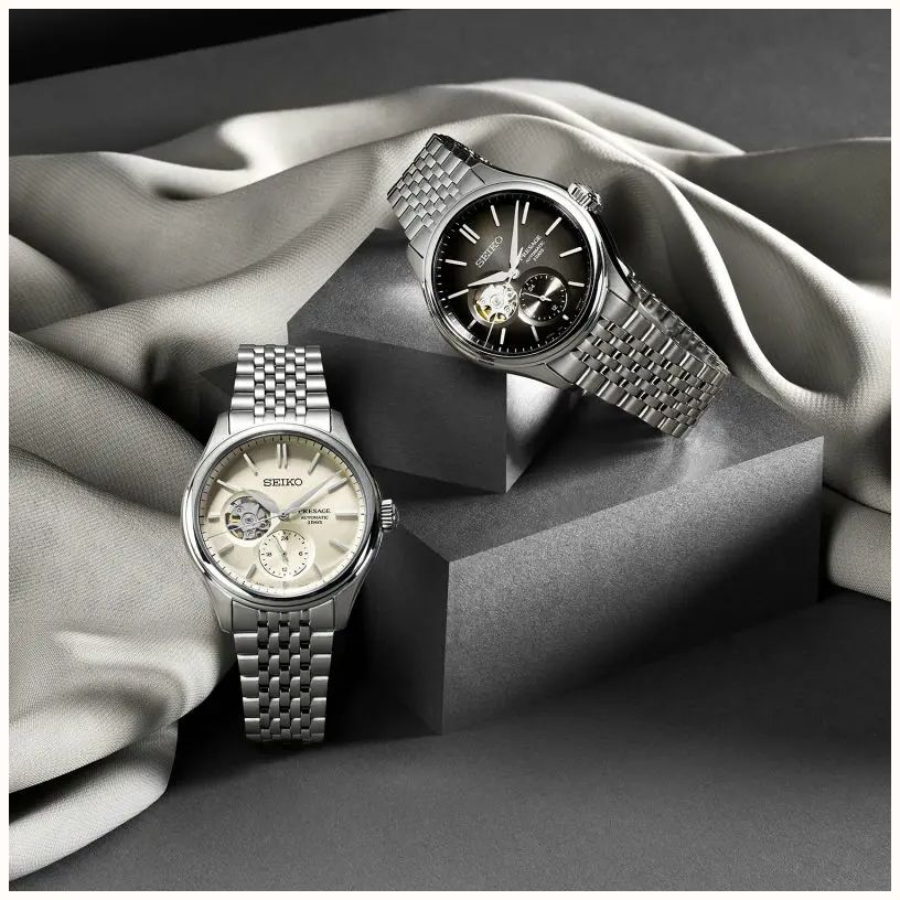 Seiko Presage Classic Series ‘Sumi-iro’ Open Heart (40.2mm) Black Dial / Stainless SPB471J1 ...