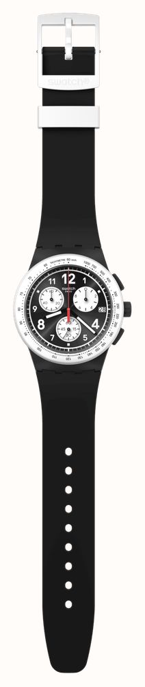Swatch NOTHING BASIC ABOUT BLACK (42mm) Black Chronograph Dial / Black ...