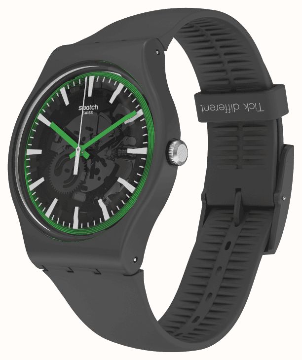 Swatch GRAPHITE PAY! Grey Silicone Strap SVIM100-5300 - First Class ...