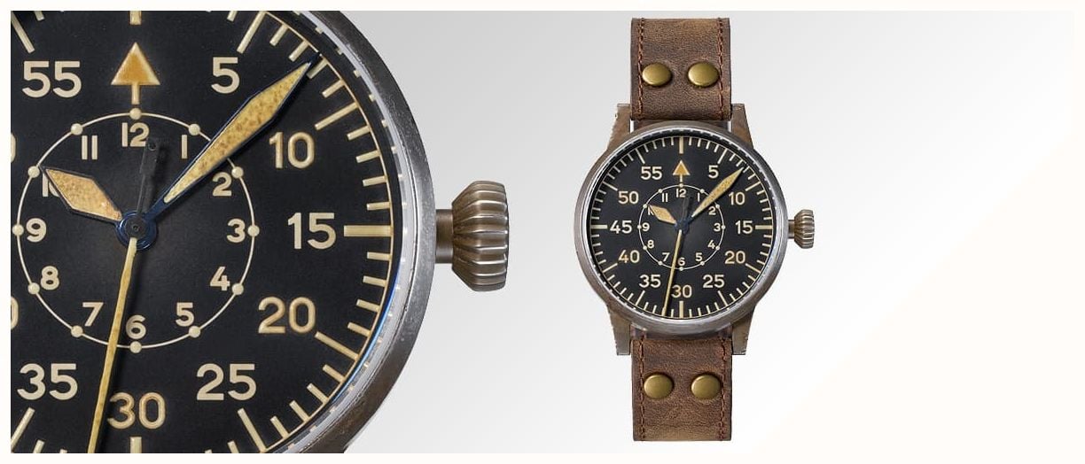 Laco Friedrichshafen Erbstück Automatic (45mm) Antique Black Dial ...