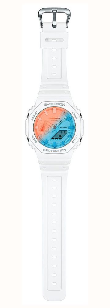 Casio G-Shock Beach Time Lapse (45.4mm) Blue Red Dial / White Resin ...