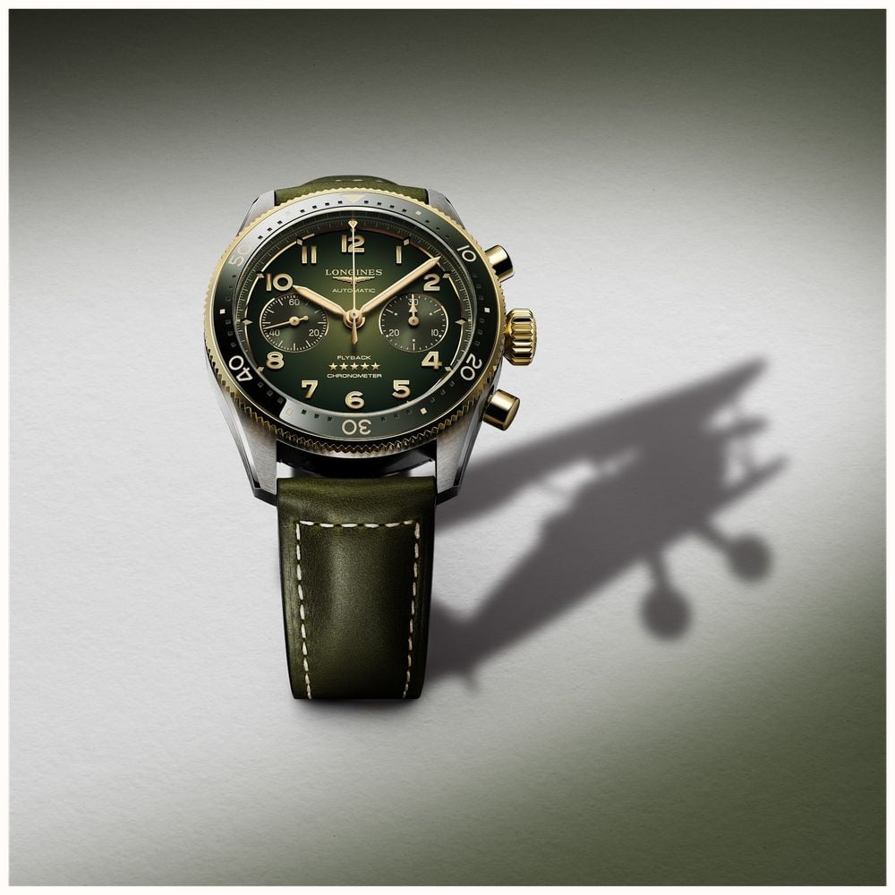 LONGINES Spirit Flyback Automatic Chronometer 18k (42mm) Green Dial ...