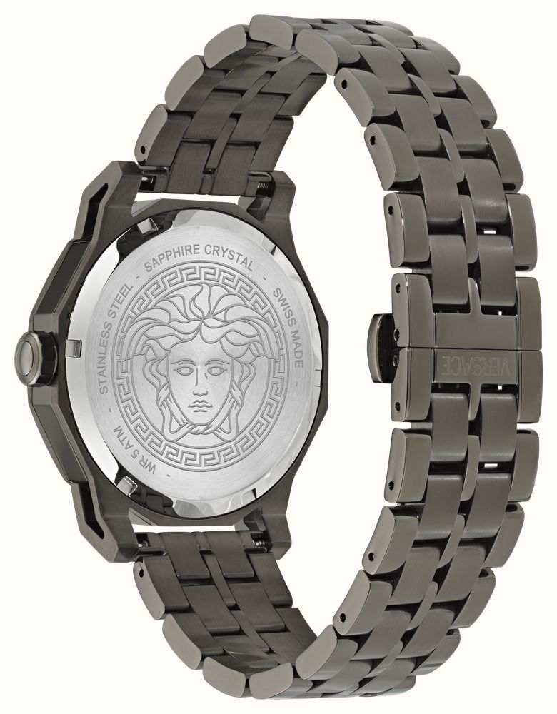 Versace Men's MEDUSA DECO (43mm) Grey Dial / Grey-Tone Stainless Steel ...