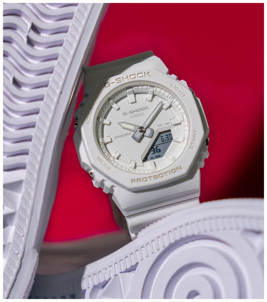 Casio G-Shock One Tone P2100 Series - Crisp White - Dual Display GMA-P2100-7AER - First Class ...