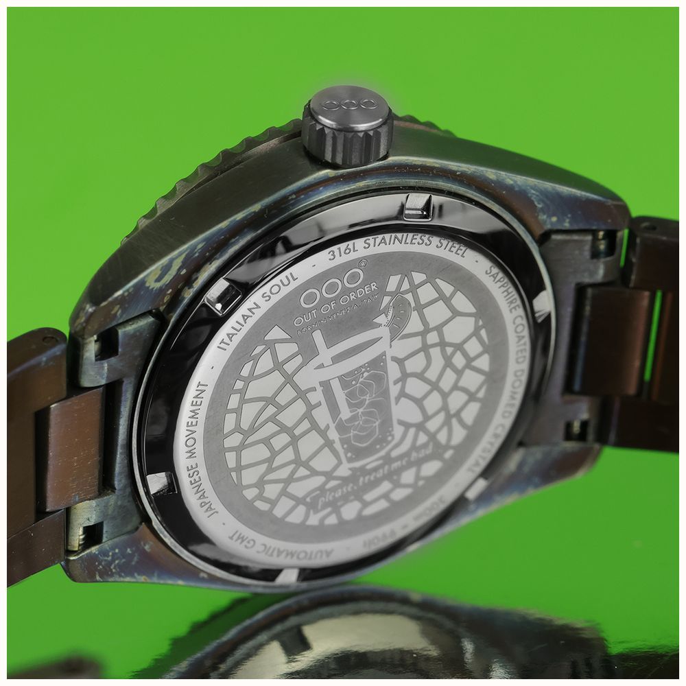 Out Of Order Midori Automatic GMT (40mm) Green Dial / Ultra-Distressed ...