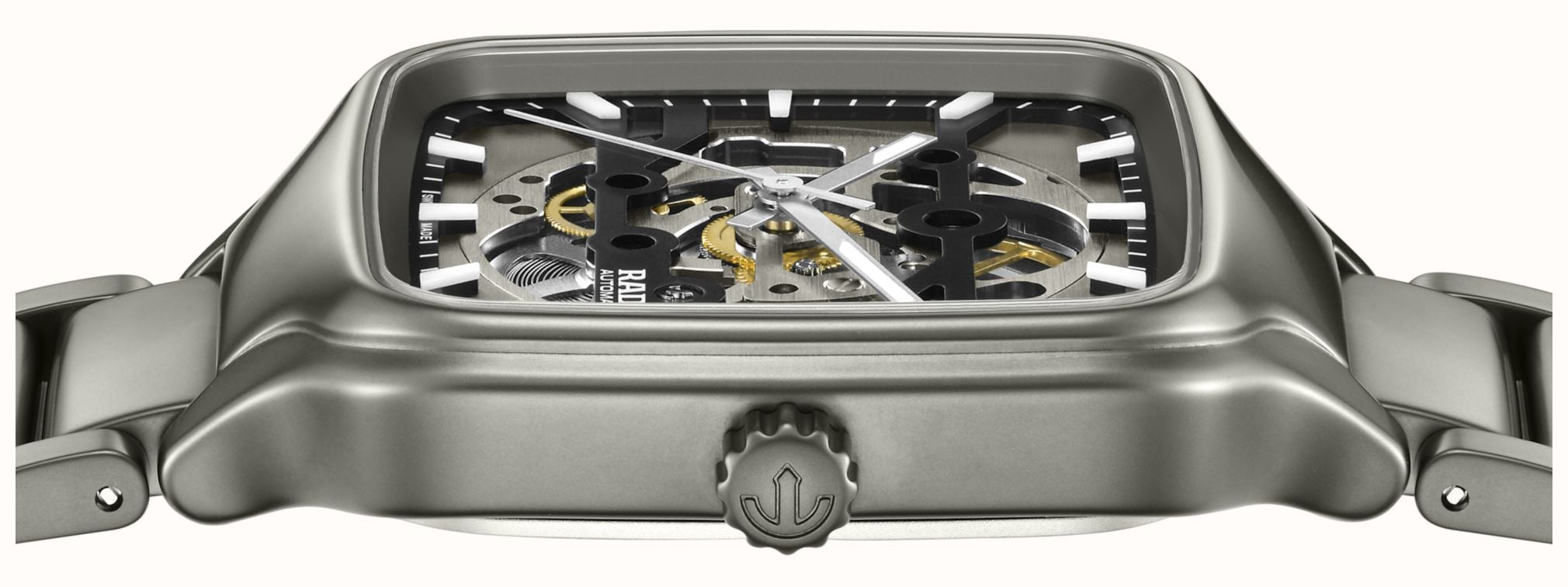 RADO True Square Skeleton Automatic (38mm) Skeleton Dial / Matt Plasma Grey High-Tech R27196152 ...