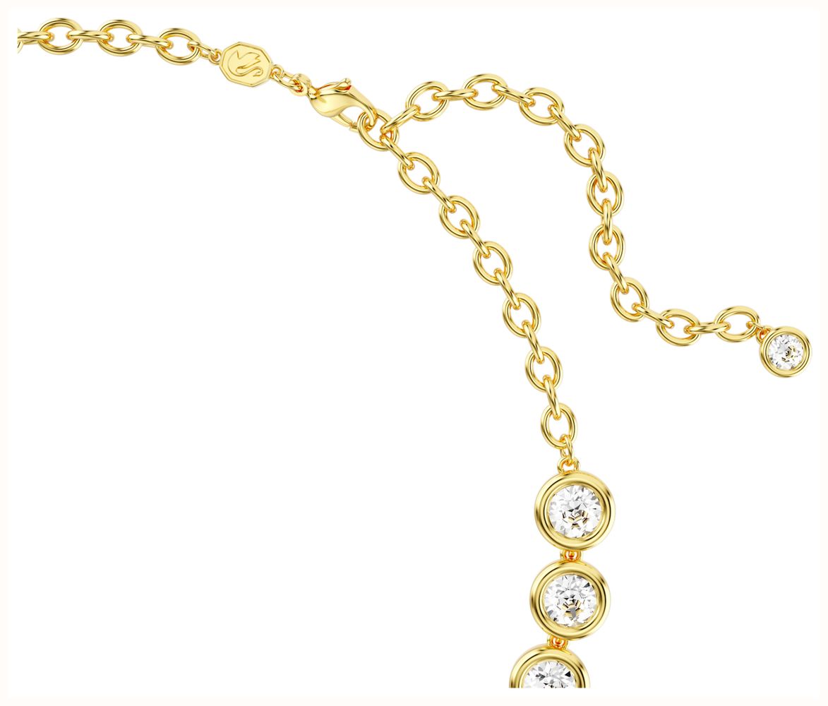 Swarovski Imber Tennis Necklace Round-Cut White Crystals Gold-Tone ...