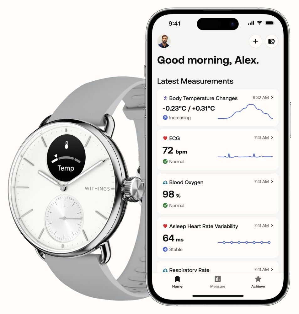 Withings ScanWatch 2 - Hybrid Smartwatch With ECG (38mm) White Hybrid ...