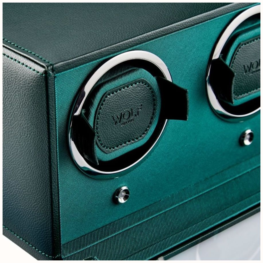 WOLF Cub Double Watch Winder With Cover - Green 461241 - First Class ...
