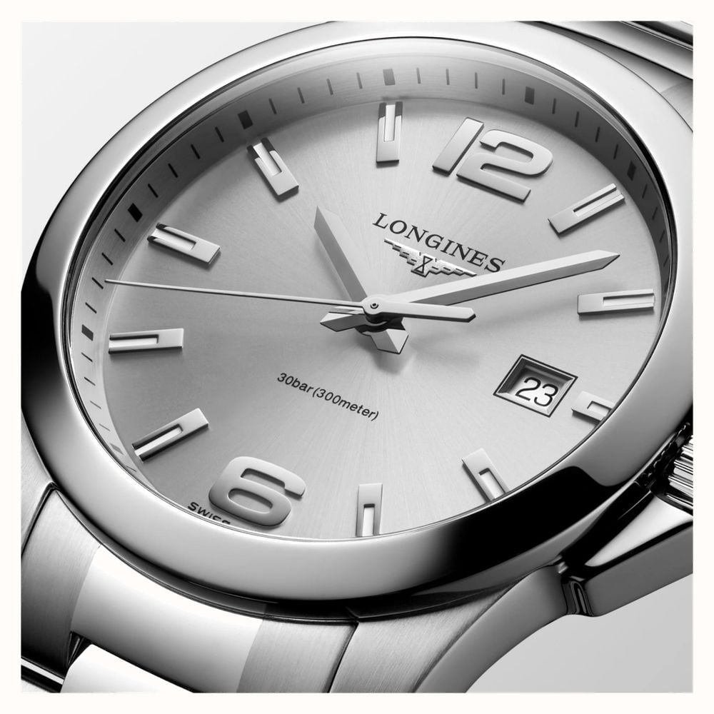 LONGINES Conquest Quartz (41mm) Silver Dial / Stainless Steel Bracelet ...