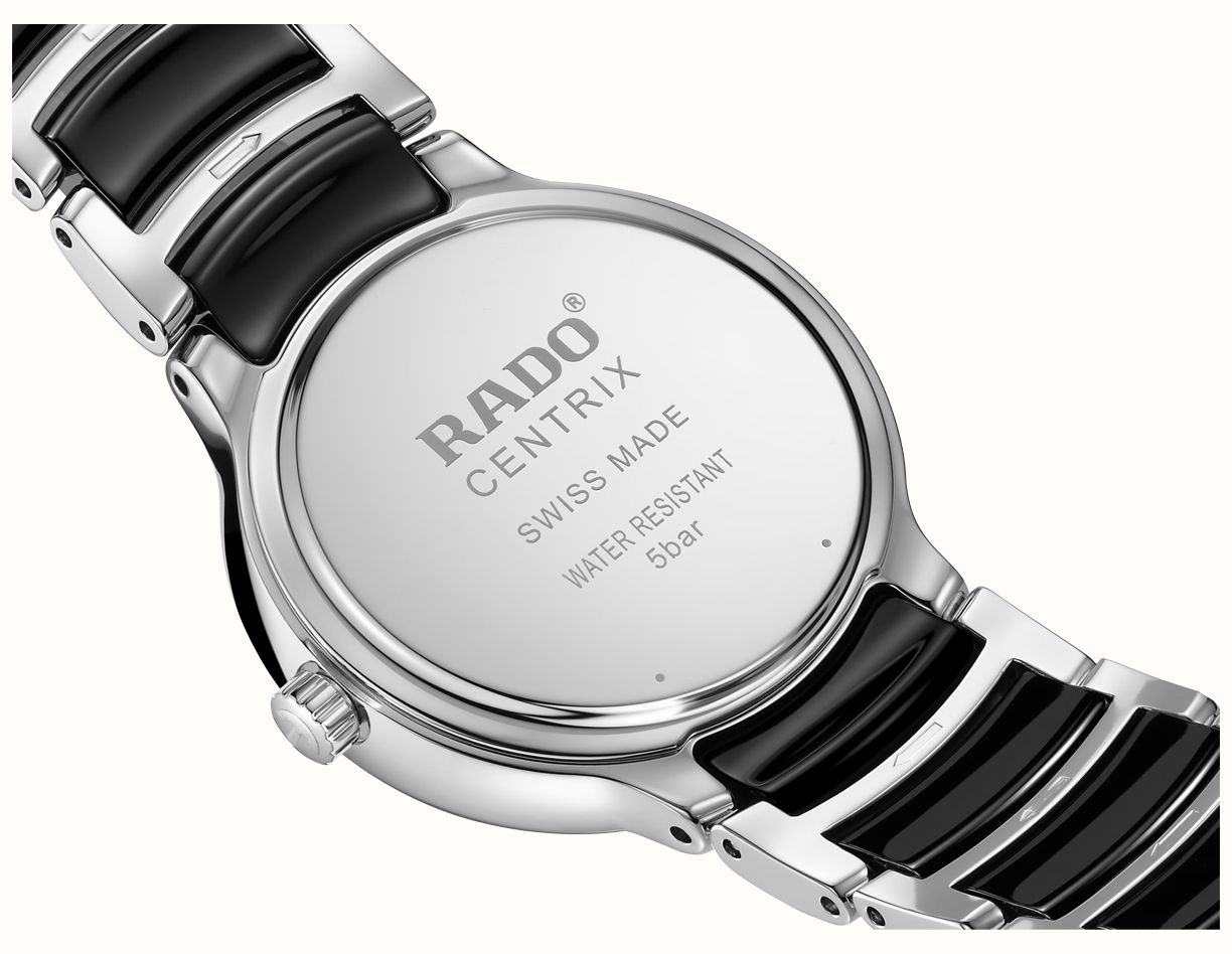 RADO Centrix Diamonds Quartz (30.5mm) Black Dial / Black High-Tech ...