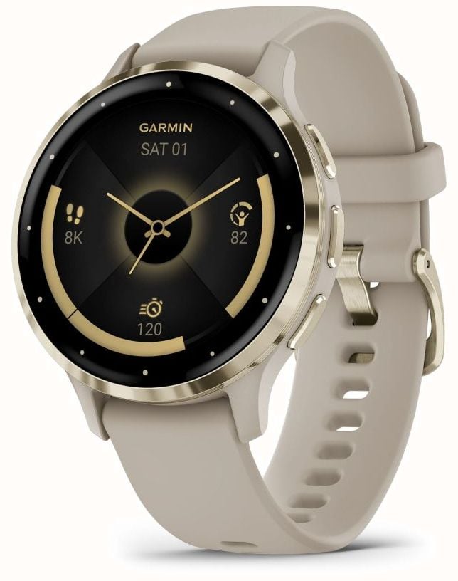 Garmin Venu 3S Soft Gold Stainless Steel Bezel With French Grey Case ...