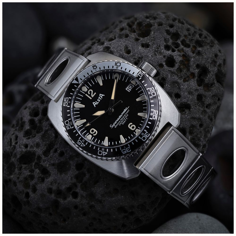 Alsta Nautoscaph Superautomatic 1970 Re-Edition (300m) Black Dial ...