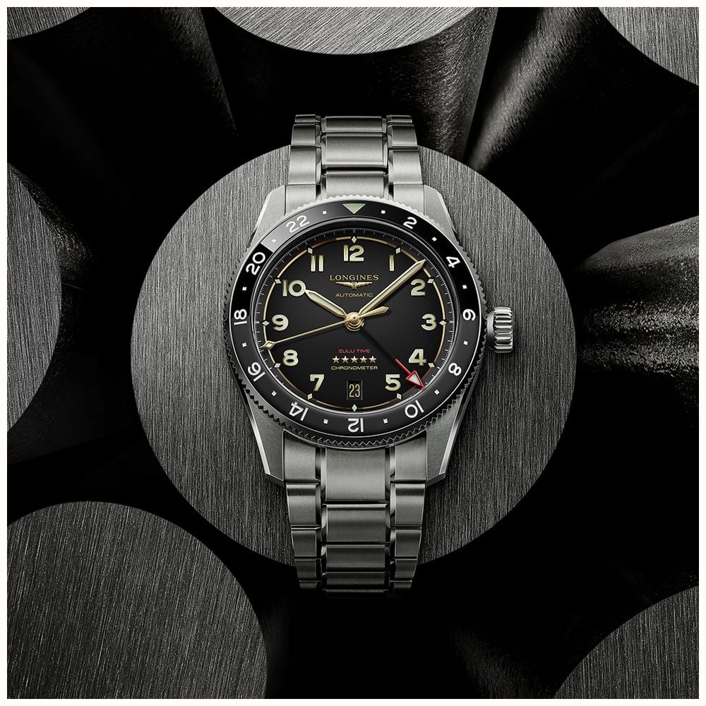 LONGINES Spirit Zulu Time GMT Titanium Automatic (39mm) Anthracite Dial ...