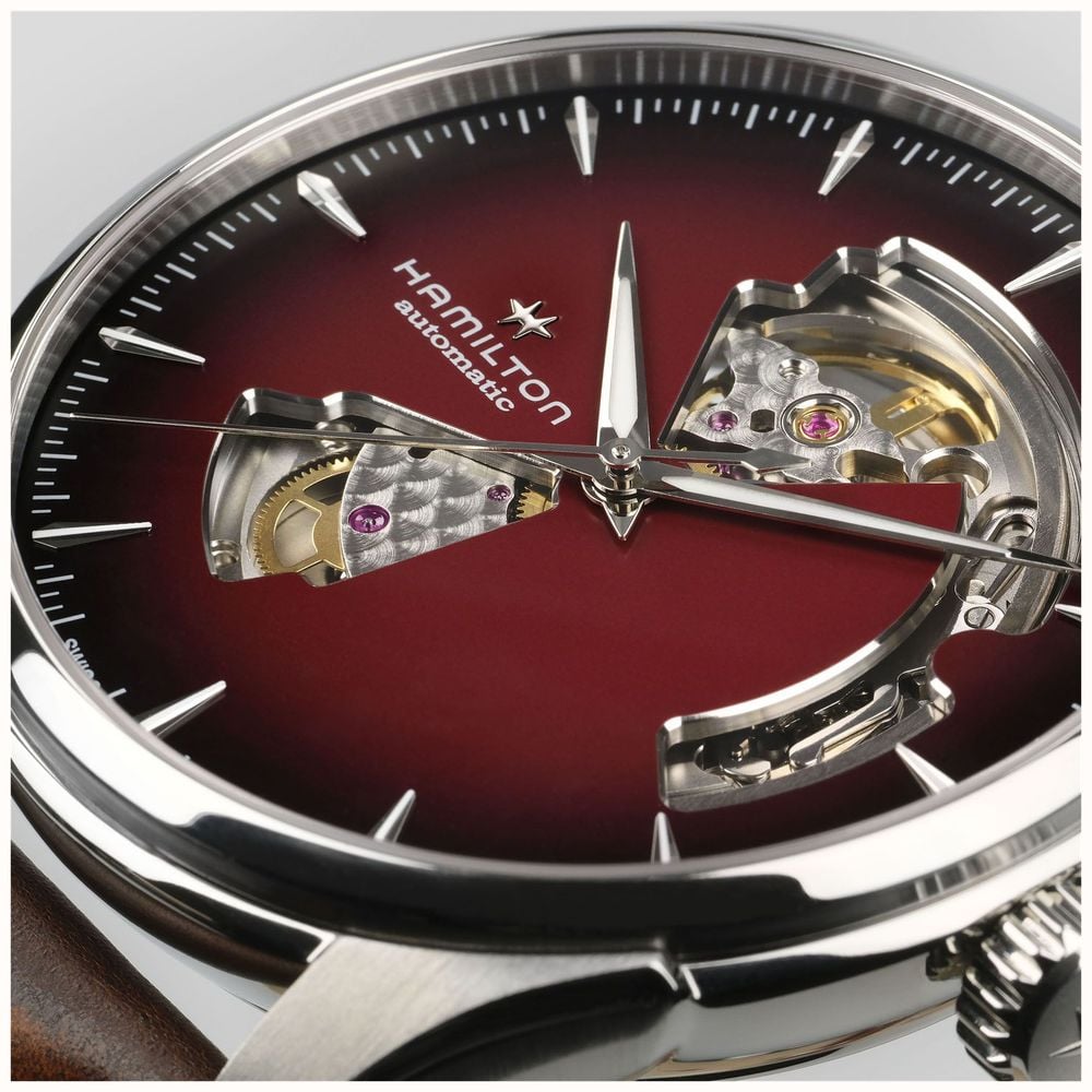 Hamilton Jazzmaster Open Heart Auto (40mm) Red Dial / Brown Leather ...