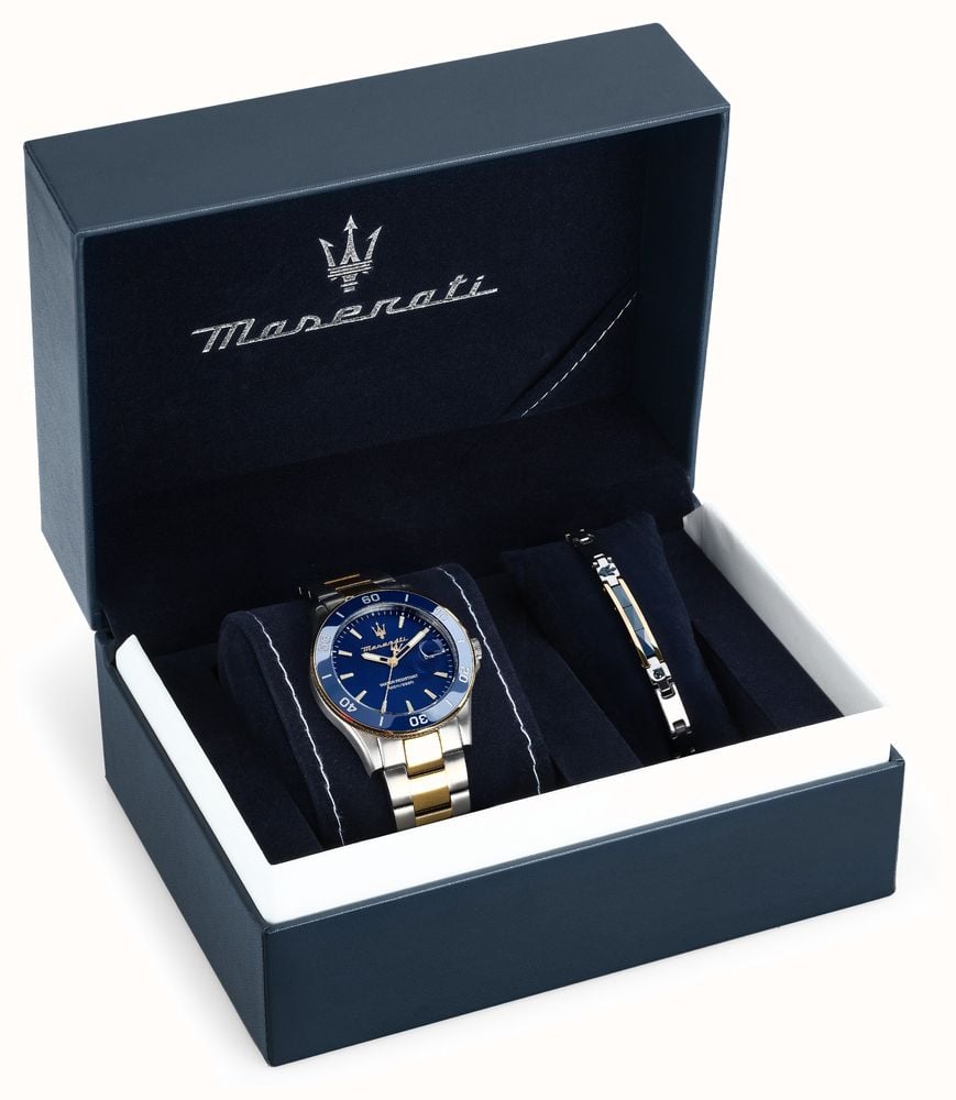 Maserati Men's Competizione Watch And Bracelet Gift Set (43mm) Blue ...