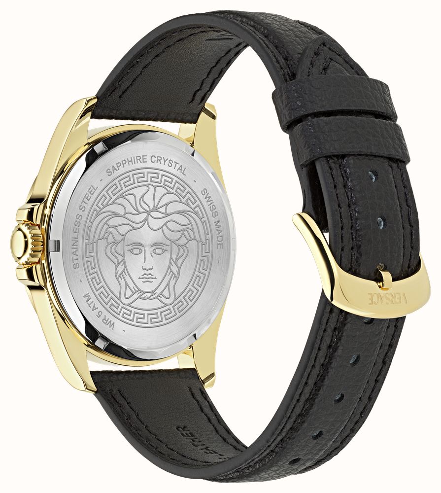 Versace Men's VERSACE ANTEO (41mm) Black Dial / Black Leather Strap ...
