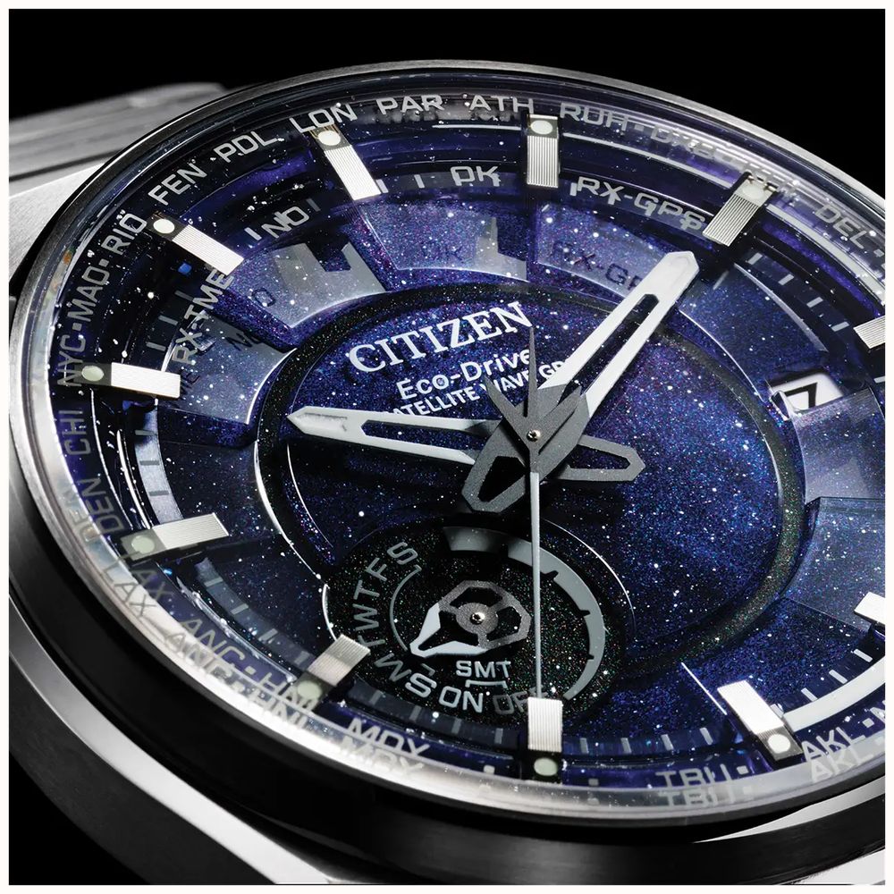 Citizen Eco-Drive Satellite Wave GPS Titanium (45mm) Blue Cosmos Dial ...