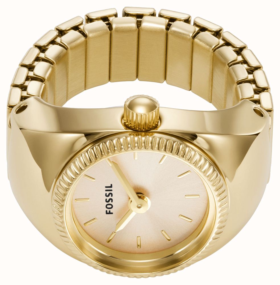 Fossil Ring Watch (15mm) Gold Dial / Gold-Tone Stainless Steel ...
