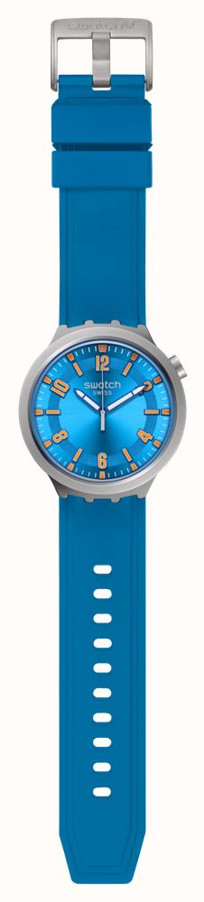 Swatch BLUE IN THE WORKS (47mm) Blue Dial / Blue Rubber Strap SB07S115 ...