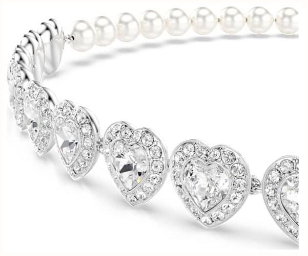 Swarovski X Ariana Grande Heat-Shaped Crystal And Pearl Tennis Choker ...