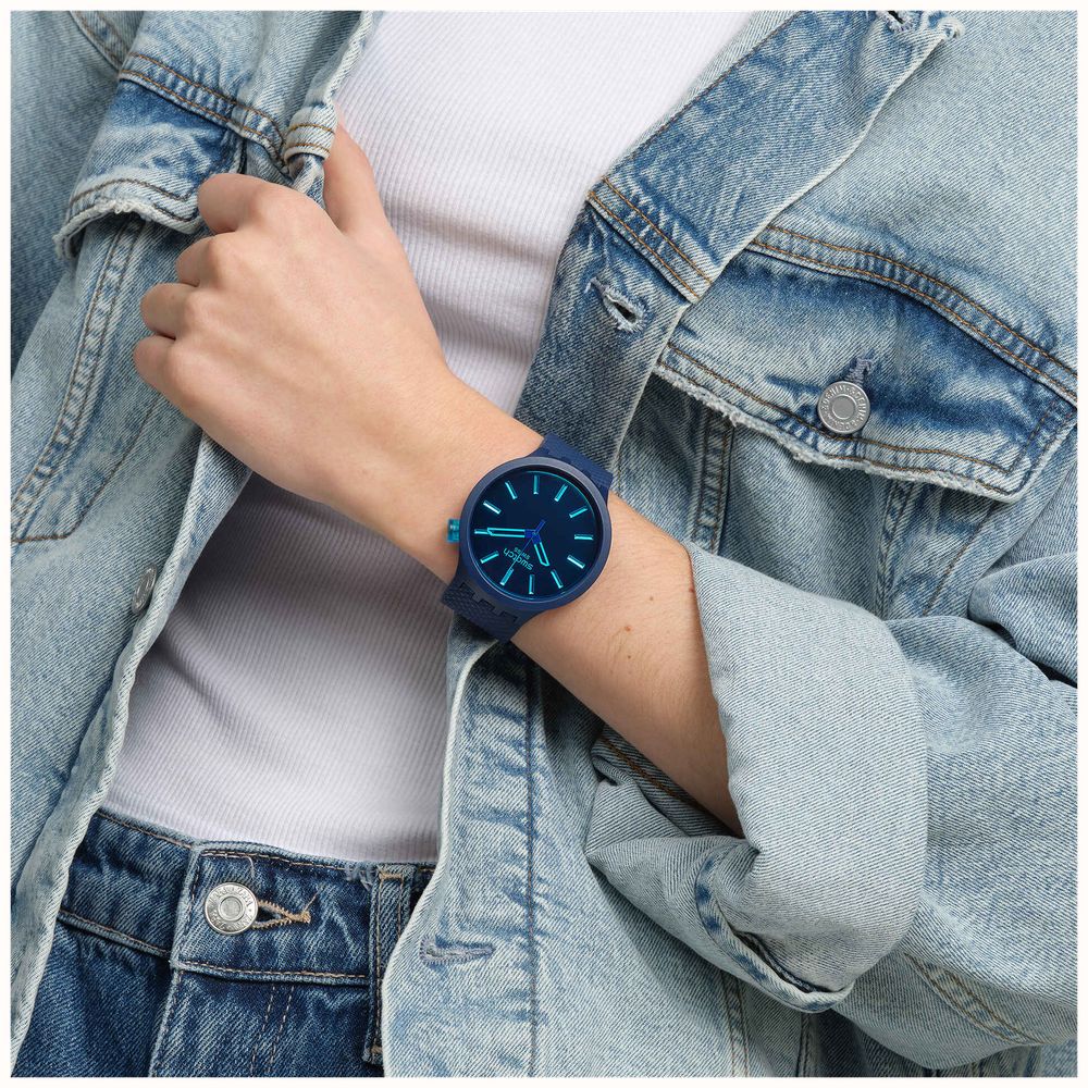 Swatch INDIGO GLOW (47mm) Blue Dial / Blue Bio-Sourced Strap SB05N113 ...