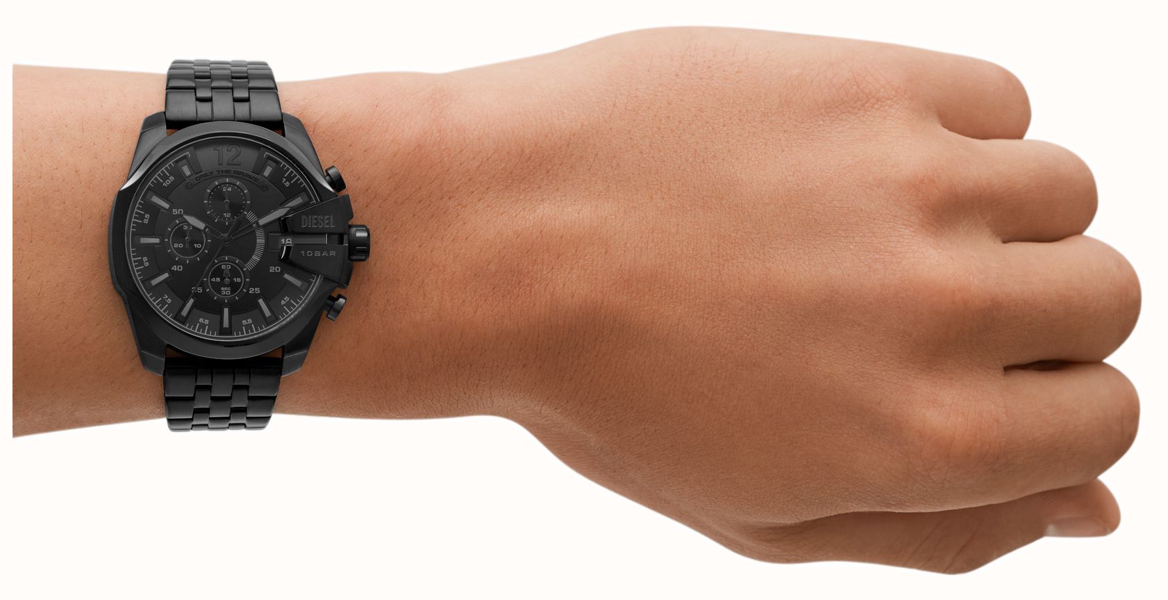 Diesel Men's Baby Chief | Black Dial | Black Stainless Steel Bracelet ...