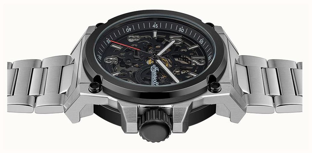 Ingersoll THE ANVIL Skeleton Automatic (46.5mm) Black Dial / Stainless ...