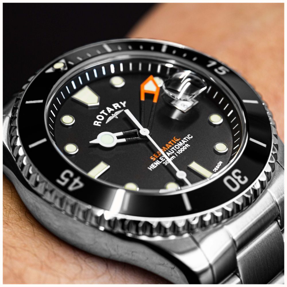 Rotary Seamatic Automatic 300m (42mm) Black Dial / Stainless Steel ...