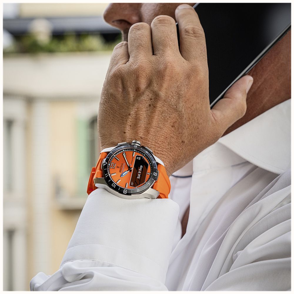 Festina Connected D Hybrid Smartwatch (44mm) Orange Integrated Digital ...