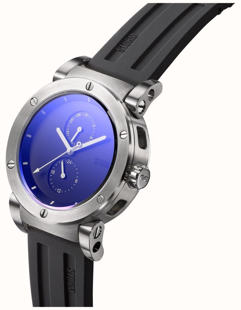 STORM HYDRON V2 LAZER BLUE (43.8mm) Blue Dial / Black Rubber Strap ...